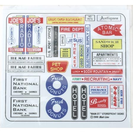 Amazon.com: Blair Line N Scale Main Street Storefront Signs : Arts ...