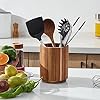 Amazon.com: LOHONER Acacia Wood Utensil Holder for Kitchen Counter, 360 ...