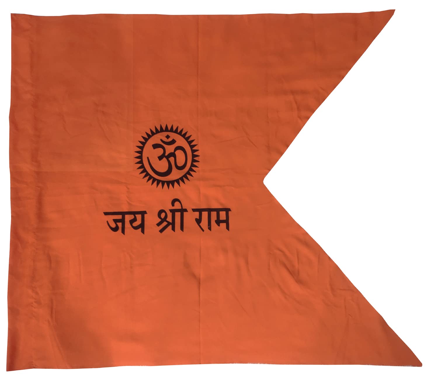 Poveria Om Printed Bhagwa Jhanda Jai Shree Ram Safforn Flag 42X56 Inch ...