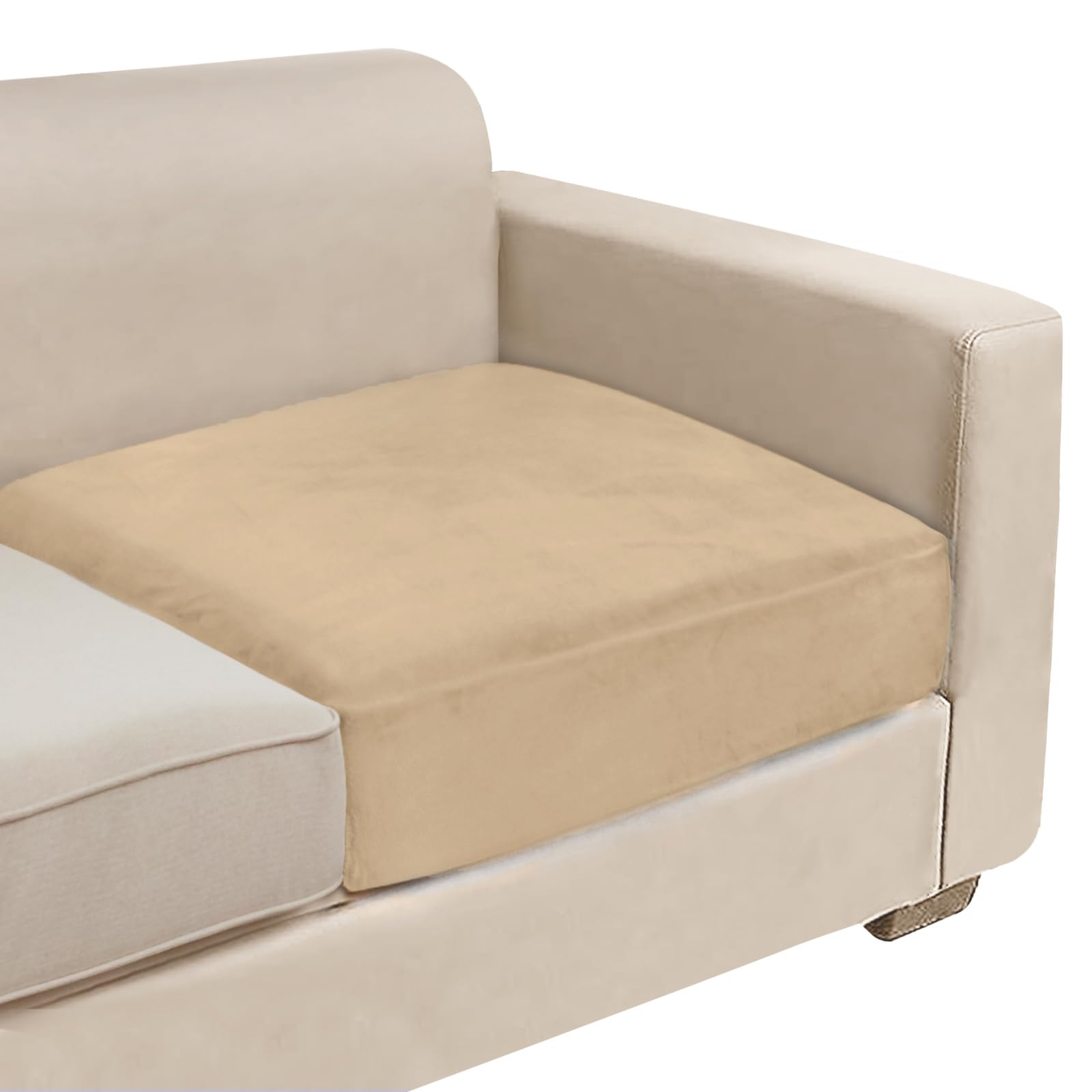 Amazon.com: NAISI Couch Cushion Covers 1 Piece Velvet Stretch Sofa Seat ...