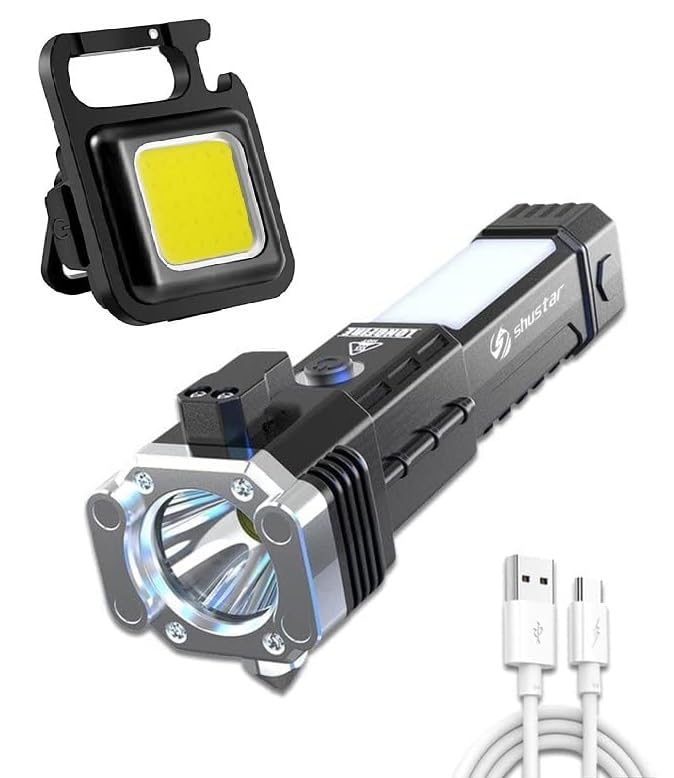 Portable Rechargeable Torch LED Flashlight Long Distance Beam Range ...