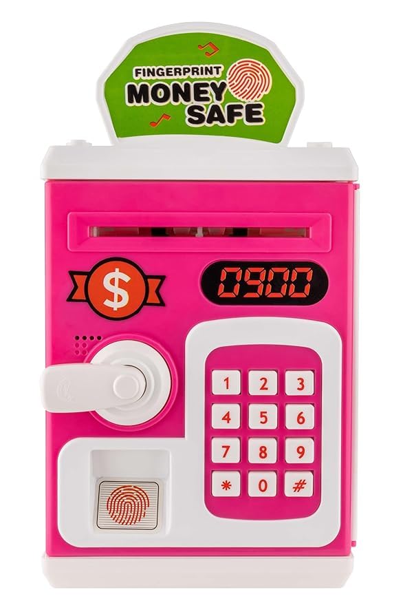 BROTHER'S STORE24 Money Safe ATM Kids Piggy Bank with Electronic Lock ...