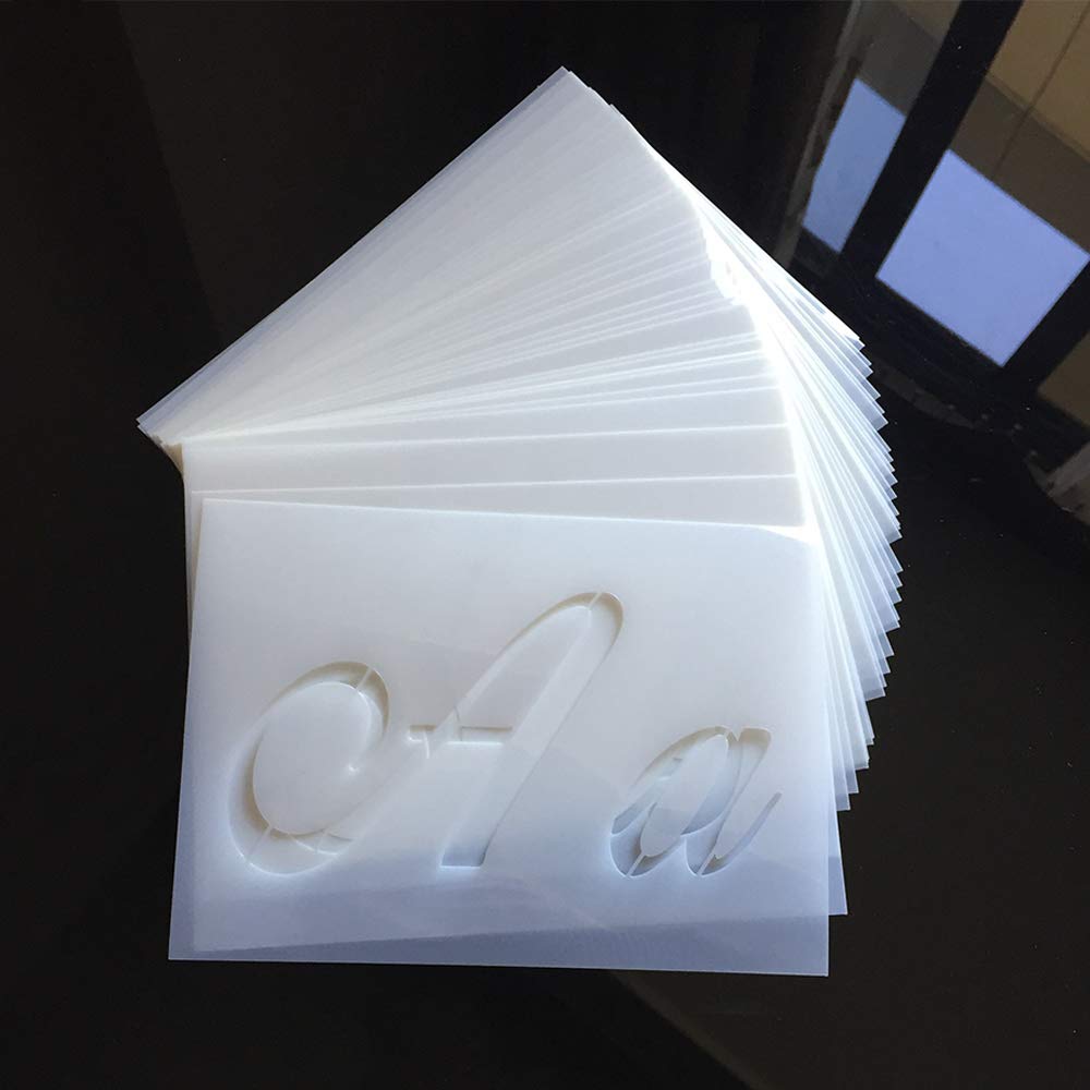 40 Pcs Letter Stencils,Reusable Alphabet Number Painting Templates ...