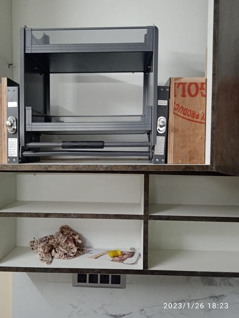 Avocetmobily Modular Kitchen Storage Rack Lift Basket Elevator Glass ...