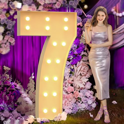 Snapklik.com : Tongjoy 5FT Marquee Light Up Numbers 7, Marquee Numbers ...