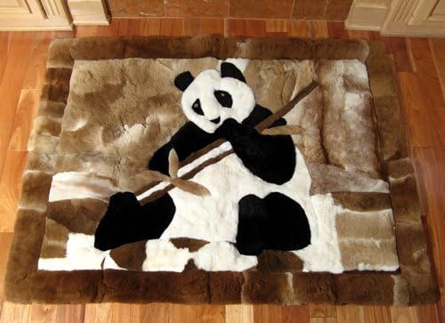 Amazon.com: SoftRugs Panda with Bamboo Design Alpaca Area Rug : Home ...