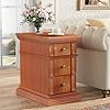 Amazon.com: Tribesigns Narrow End Table with 3 Drawers, 19.69''D ...