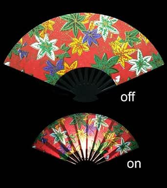 Japanese Washi Paper Fan Night Light, Asian Motif, Maple - Amazon.com