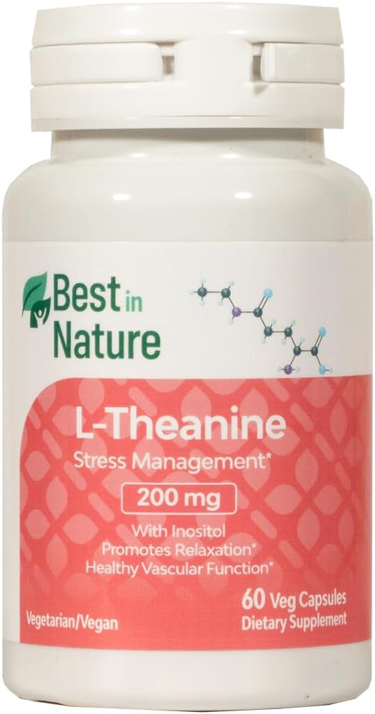 Amazon.com: Best in Nature L-Theanine 200 mg 60 Veg Capsules from ...