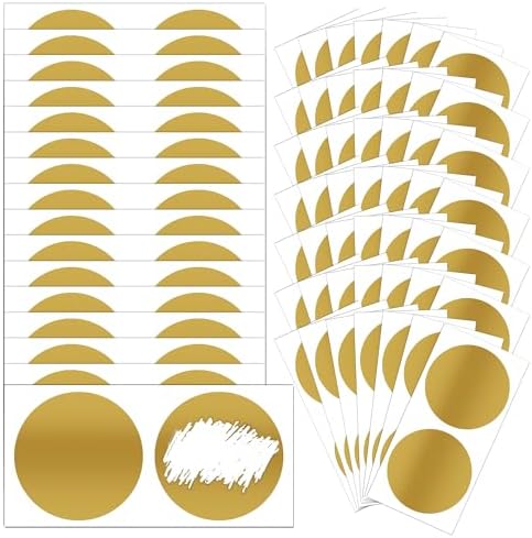 Amazon.com: HFKPJRT 100 Pieces Scratch Off Stickers 2 Inch, Round Gold ...