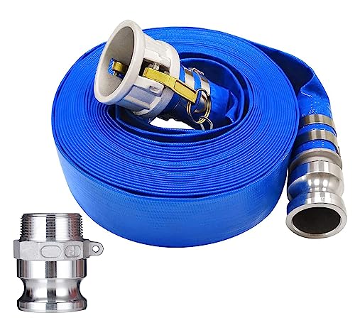 Snapklik.com : 2 X 100 Heavy Duty Discharge Hose Blue PVC Backwash Hose ...