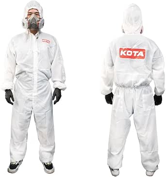 Amazon.com: LAUCO White Polyester Reusable Paint Coverall Spray Suit ...