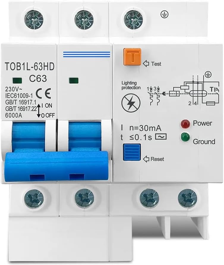 Safefy Residual Current Circuit Breaker with surge protector RCBO MCB ...