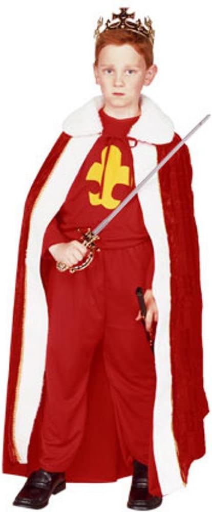 Amazon.com: Child's Red King Robe Halloween Costume (Size: Small 4-6 ...