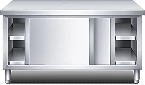 Amazon.com: Stainless Steel Work Table Kitchen Prep Table, Large Space ...