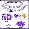 Amazon.com: Purple 50th Birthday Decorations for Women Purple Gold ...