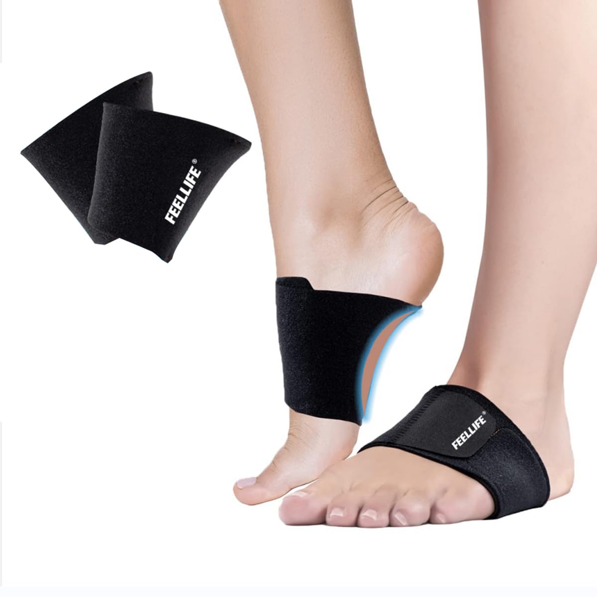 Amazon.com: FEELLIFE Arch Support Band,Plantar Fasciitis Relief Wraps ...