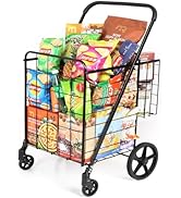 Amazon.com: siffler Shopping Cart for Groceries, Height Adjustable ...