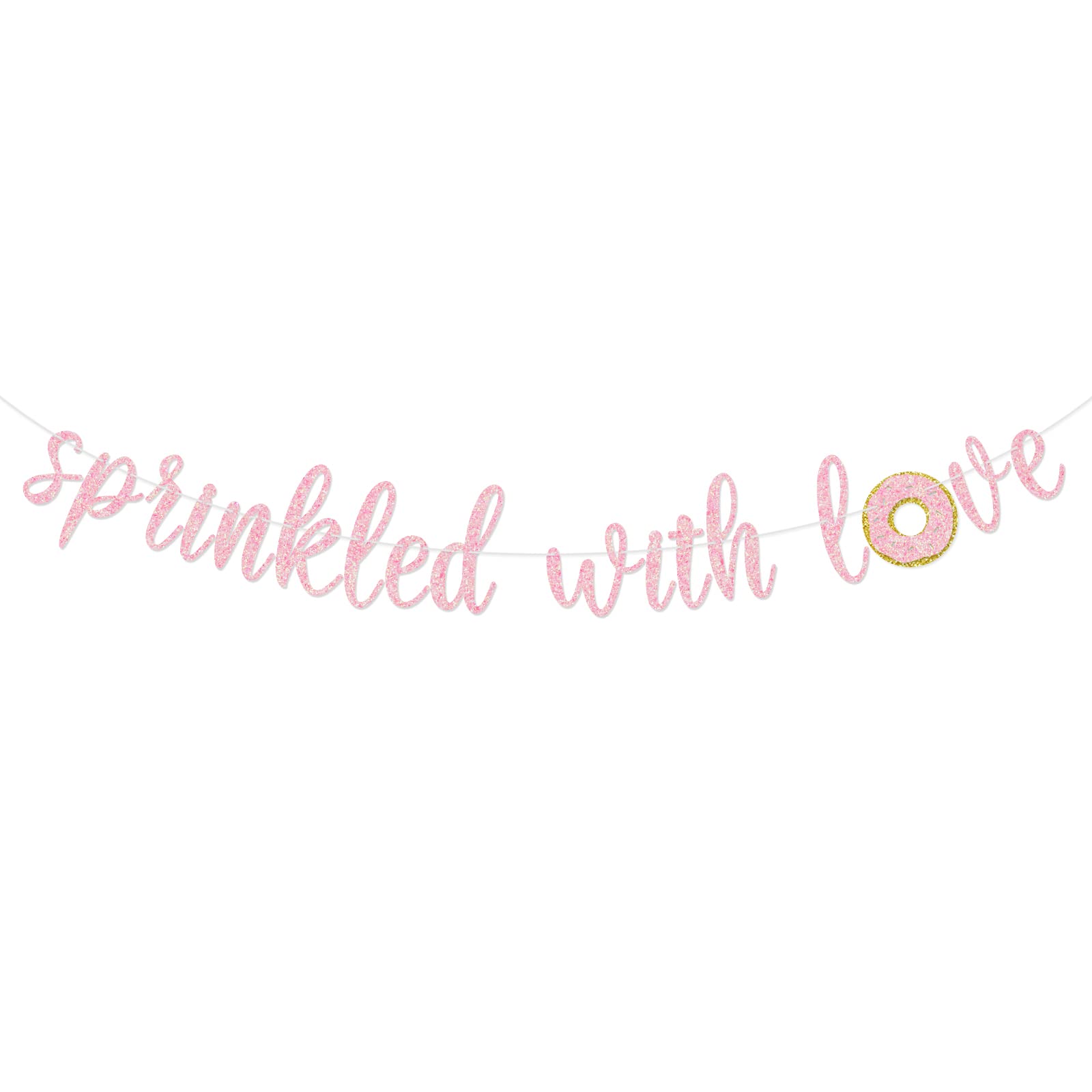 Amazon.com: Sprinkled with Love Glitter Banner Baby Shower Sprinkle ...
