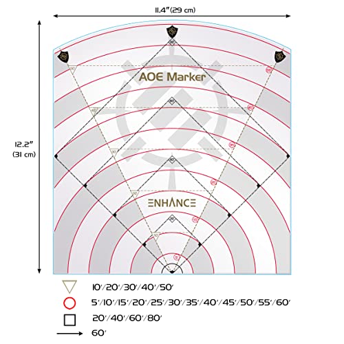 ENHANCE 60ft Spell AoE Template – DnD Area of Effect Marker for 1 ...