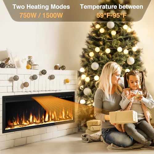 ALPACA 36 Inch Electric Fireplace Heater, Recessed in-Wall and Wall ...