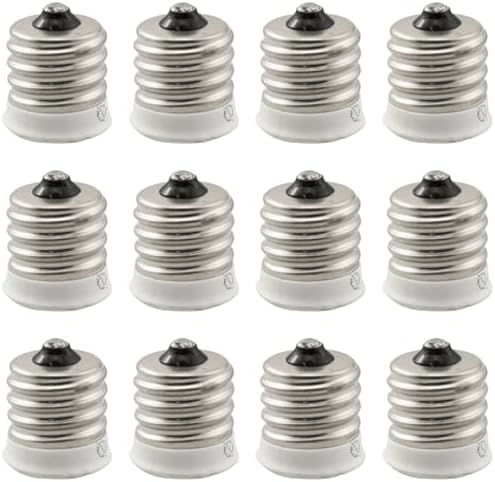 SQXBK12PCS White E17 to E12 LED Bulb Adapter Convert lamp Head E17 to ...