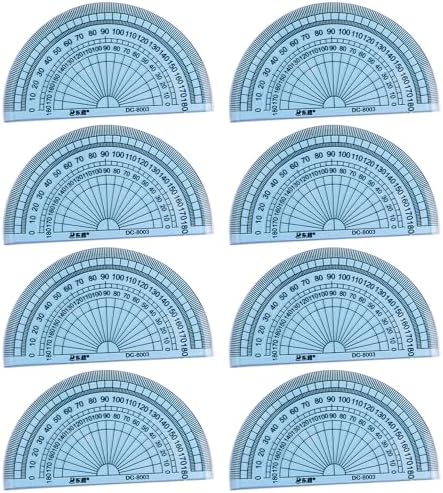 Acooruiteng 8 Pcs Protractor 10cm Blue Plastic Protractors 180 Degrees ...