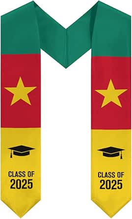 Amazon.com: Vintage Cameroon Cameroonian Flag Graduation Stole Satin ...