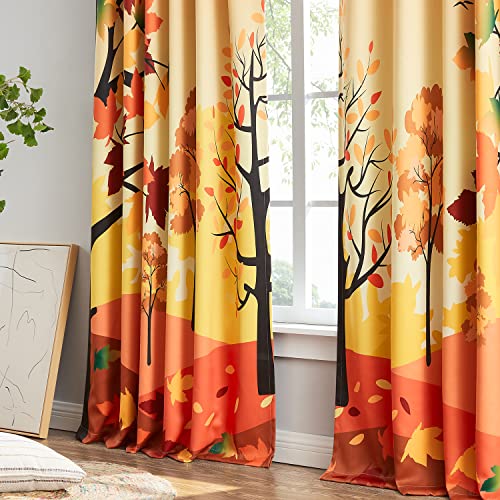 Autumn Fall Barrel of Pumpkins Window Curtains [Thanksgiving]