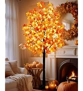 Amazon.com: Agusbagli 7FT 128LED Artificial Lighted Fall Eucalyptus ...