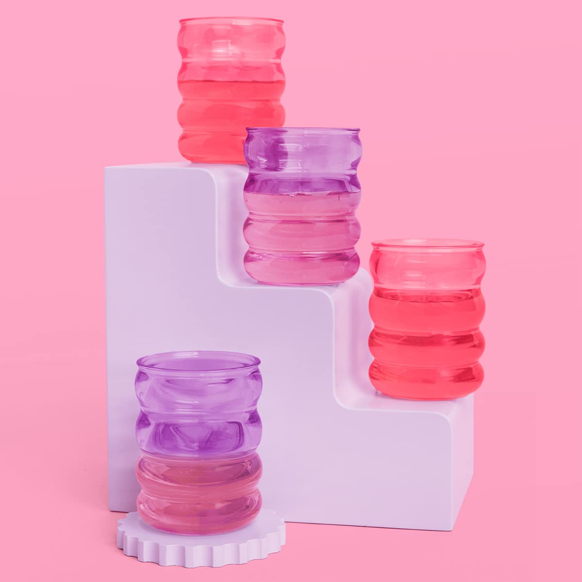 Amazon.com: xo, Fetti Wavy Acrylic Cups - 4 pcs, 10 oz Cups ...