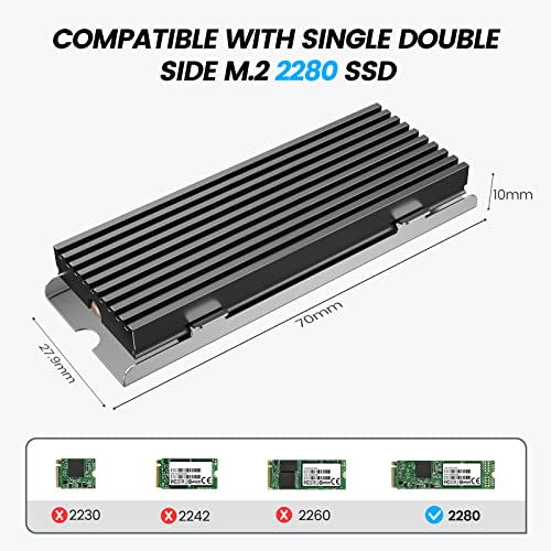ORICO M.2 SSD Heatsink,PC / PS5 2280 NVME/NGFF M.2 SSD Single and ...