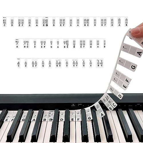 Silicone Piano Keyboard Stickers, Removable Piano Keyboard Note Labels ...