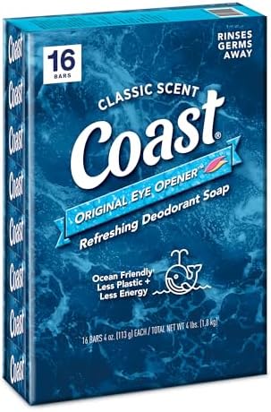 Amazon.com : Coast Refreshing Deodorant Soap Bar, Classic Pacific Force Scent (16 Bars, 4 Oz ...