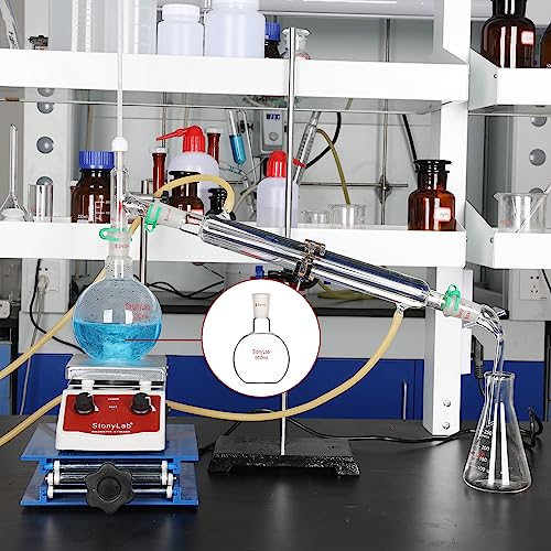 Snapklik.com : StonyLab Glass 1000ml Heavy Wall Single Neck Flat Bottom ...