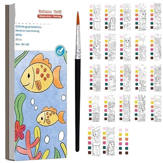 BAGBABY Watercolor Drawing Book with Brush, Pocket Watercolor Painting ...