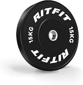 Amazon.co.jp: RITFIT バーベルプレート ダンベルプレート ラバーコーティングプレート シャフト直径50mm フルーラバーカバー オリンピックバーベル対応可能 単体使用可 5 ...