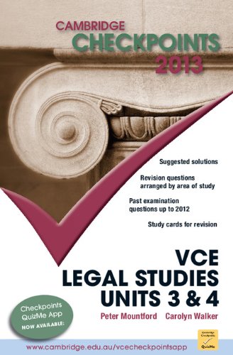 Cambridge Checkpoints VCE Legal Studies Units 3 and 4 2013 : Mountford ...