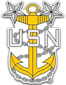 Amazon.com: USN Master Chief 2 Star Sticker (Naval Rank Anchor Insignia ...