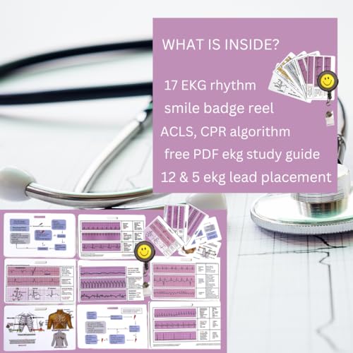 Snapklik.com : MOMOZEE EKG Nursing Cardiac Badge Cards, Telemetry Rn ...