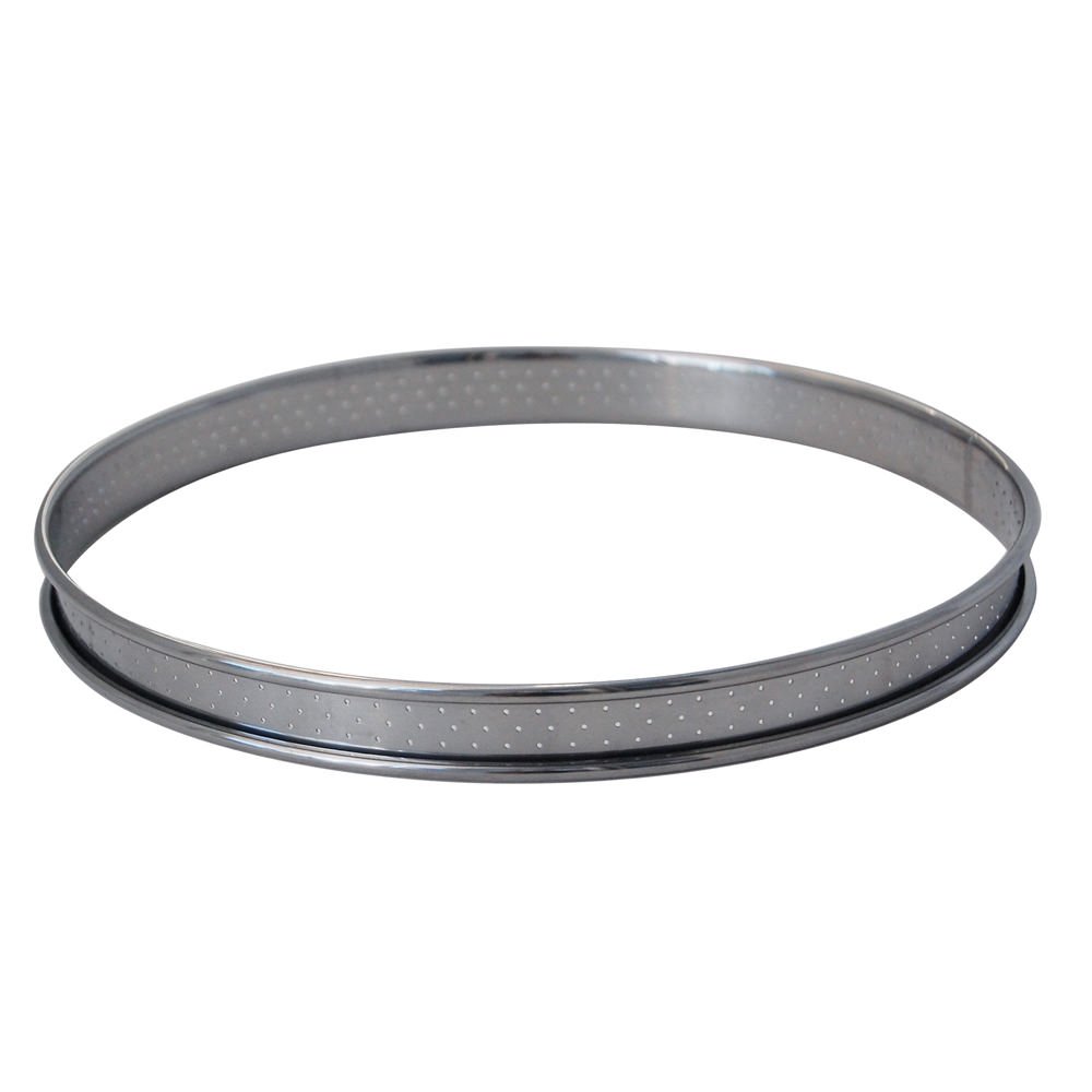 DE BUYER Round Perforated Tart Ring with Rolled Edges, Silver- Buy ...