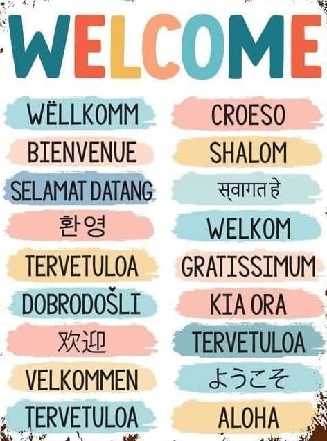 Amazon.de: Printable Welcome Poster - Multilingual Sign for Office ...