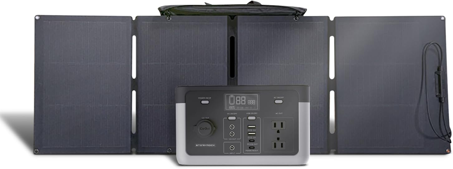 Amazon.com: Portable Solar Generator 300W + 200W Portable Solar Panel ...