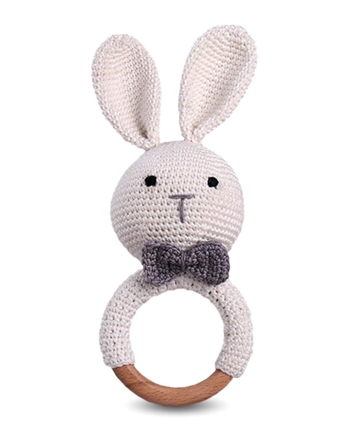 FIRSTCRY INTELLIBABY Intellibaby Premium Bunny Wooden Rattle for Baby ...