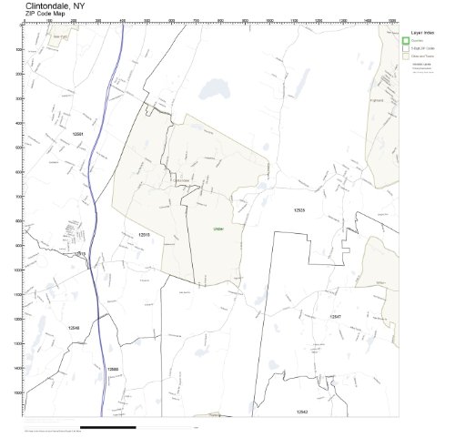 Amazon.com : ZIP Code Wall Map of Clintondale, NY ZIP Code Map Not ...