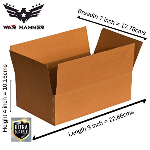 WAR HAMMER ULTRA DURABLE Corrugated Box, 9x7x4-inch (Brown) (1000 ...
