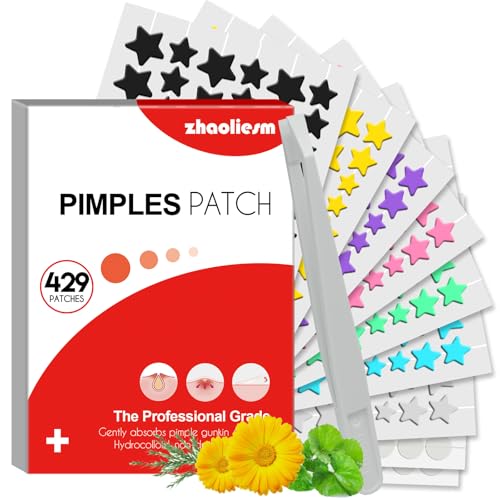 429 Counts Star Pimple Patches for Face, Hydrocolloid Star Acne Patches ...