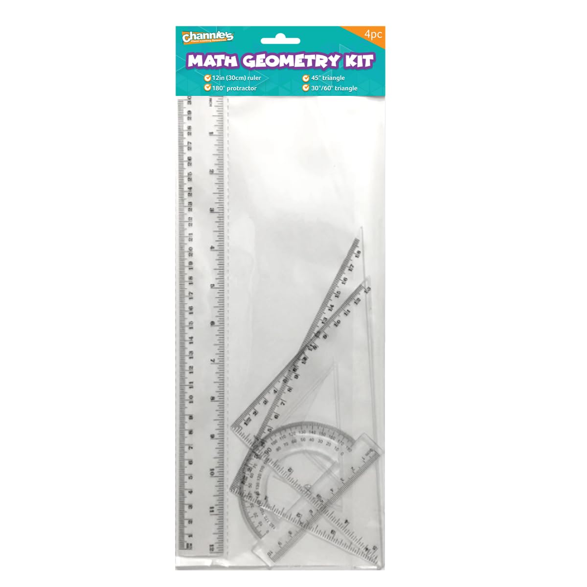 Snapklik.com : Channies Math Ruler Kit Geometry Set - High School Supplies
