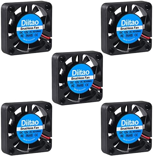 Diitao 5PCS DC 12V 40 x 10mm Brushless Cooling Fan 4010 Fan 3D Printer ...