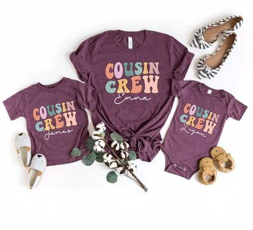 Amazon.com: Customized Cousin Crew Shirts for Kids, Personalized Matching Cousin TShirt, Custom ...